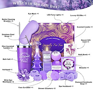 Gifts for Women, 15PCS Self Care Gifts for Women, Purple Relaxing Care Package, Unique Mothers Day Gifts Idea for Mom Her, Best Friend Gifts for Women
