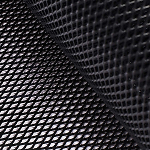 AggAuto Universal 40"x13" Car Grill Mesh - 100x33cm Aluminum Alloy Automotive Grille Insert Bumper 3x6mm Rhombic Hole, One of the Most Multifunctional Shape Grids Black