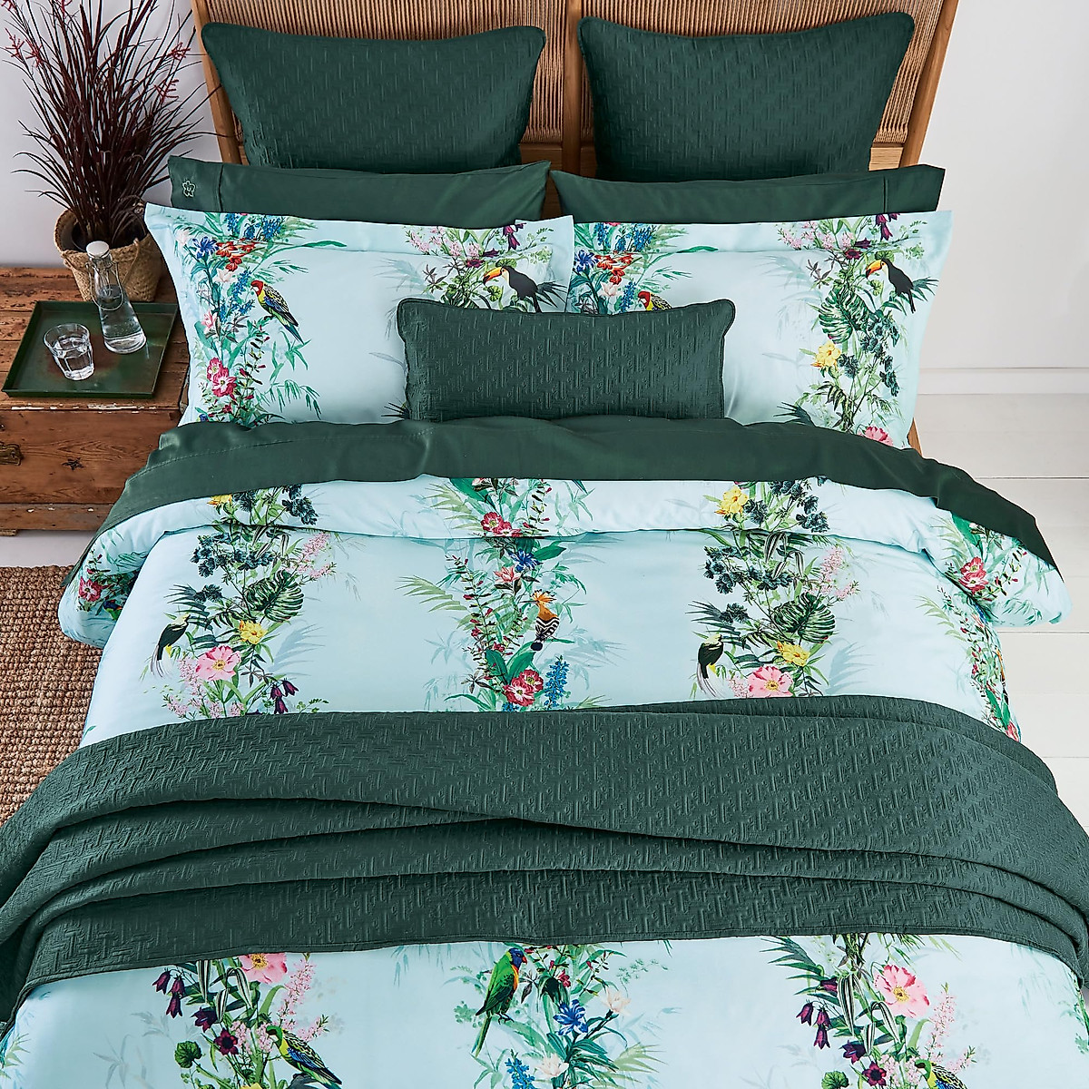 Ted Baker Tropical Elevations 100% Cotton Sateen, 3 Piece Duvet Cover Set, King, Multi, 2D0311D4MU