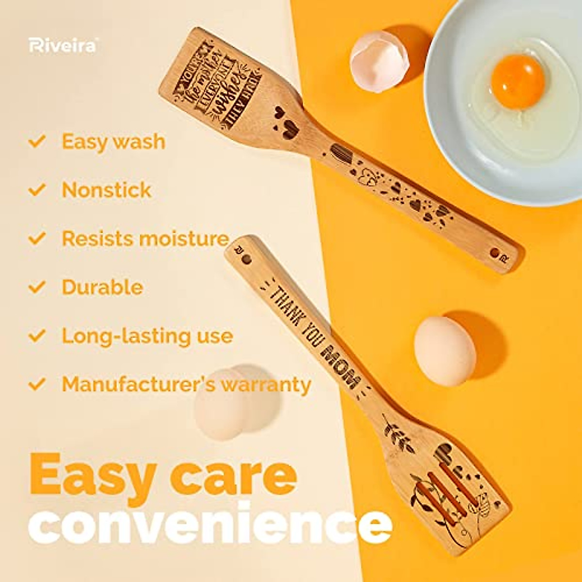 Riveira Mothers Day Gifts For Mom From Daughter - Mom Gifts For Mothers Day - Mother's Day Gift Ideas - Cool Mothers Day Gifts For Moms Who Have Everything - Mother Day Wooden Spoons For Cooking