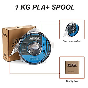 JAREES PLA Plus(PLA+) 3D Printer Filament,Higher Toughness PLA Pro Printing Filament 1.75mm 1kg Spool (2.2lbs), Dimensional Accuracy +/- 0.02 mm,Black