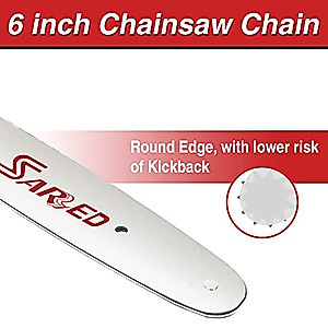 SARRED Chainsaw Chains 6 Inch Replacement Guide 37 Drive Links Saw Chain for Mini Chainsaw Chain, Chainsaw Chain for Wood Branch Pruning Trimming Cutting 2PCS