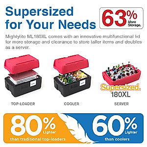 Metro Mightylite ML180XL Top Load Insulated Food Carrier - Professional-Grade Multipurpose Pan Carrier, Insulated Cooler and Food Warmer with Extra Capacity Lid - 45 qt or 5 Pan Capacity