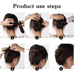 8 Piece U-Shape Hair Combs for Women's French Twist Updo and Bun Vintage Styling (Black)