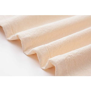 SIR7 Men's Linen Casual Classic Fit 11 Inch Inseam Elastic Waist Shorts with Drawstring Beige X-Large