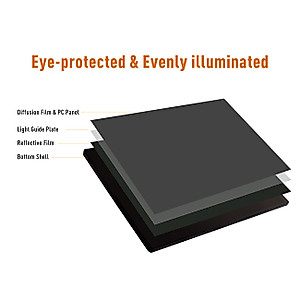 YINGWOND Rechargeable A4 LED Light Pad with Padded Case, Tracing Light Box w/Riser Stands and Paper Clip, 6 Levels of Brightness, Type-c Cable, Wireless Diamond Painting Light Board