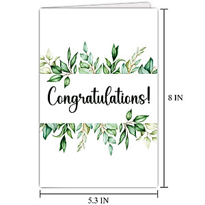 Supoeguk Leaf Graduation Card for Him Her, Floral Congratulations Card for New Graduate, Grad Card, New Job Card, Well Done Card