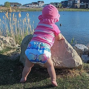 ALVABABY Swim Diapers 2pcs Reuseable Adjustable or Baby Gifts & Swimming Lessons DYK39-40 Small (Pack of 2)