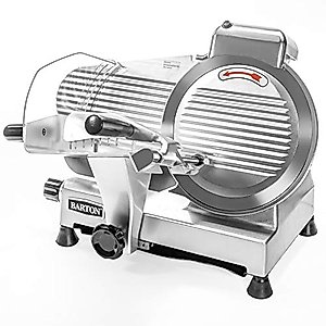 Barton Commercial Meat Slicer w/10" Blade Semi-Auto Stainless Steel Electric Food Cutter Machine Home Cheese Bread Deli Vegetable Potato