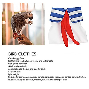 Parrots Clothes Cute School Uniform Bird Clothes Pet Small Animals Clothes Birds Suit for Christmas Party Birthday Cosplay Photo Prop (M)