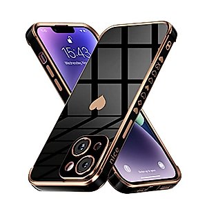 Jmltech Designed for iPhone 14 Plus Case Silicone for Women Girls Cute Soft Liquid Silicone Camera Protection Protective Lovely Heart Phone Cases for iPhone 14 Plus (Black)