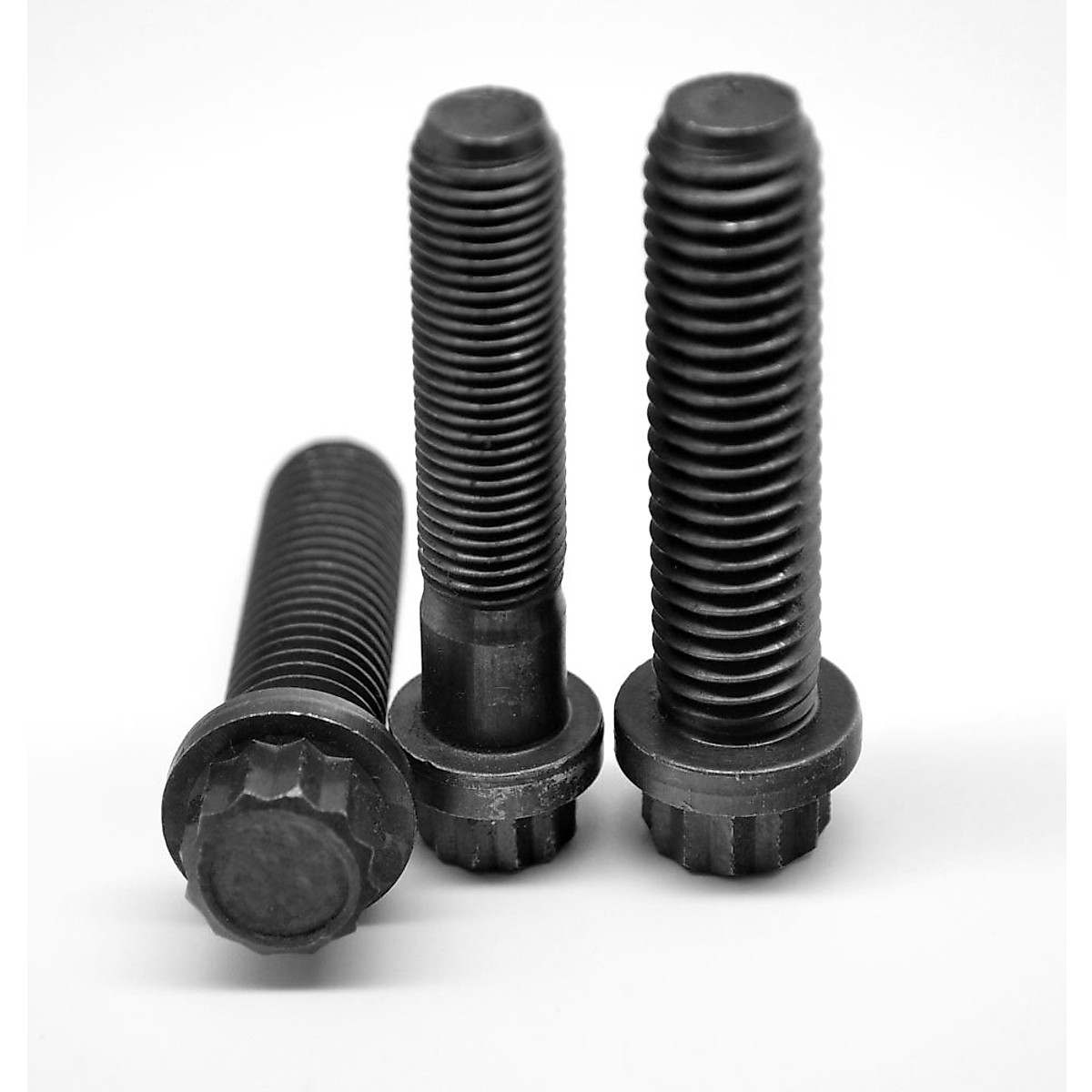 7/16-20 x 1 Fine Thread 12-Point Flange Screw Alloy Steel Thermal Black Oxide Pk 100
