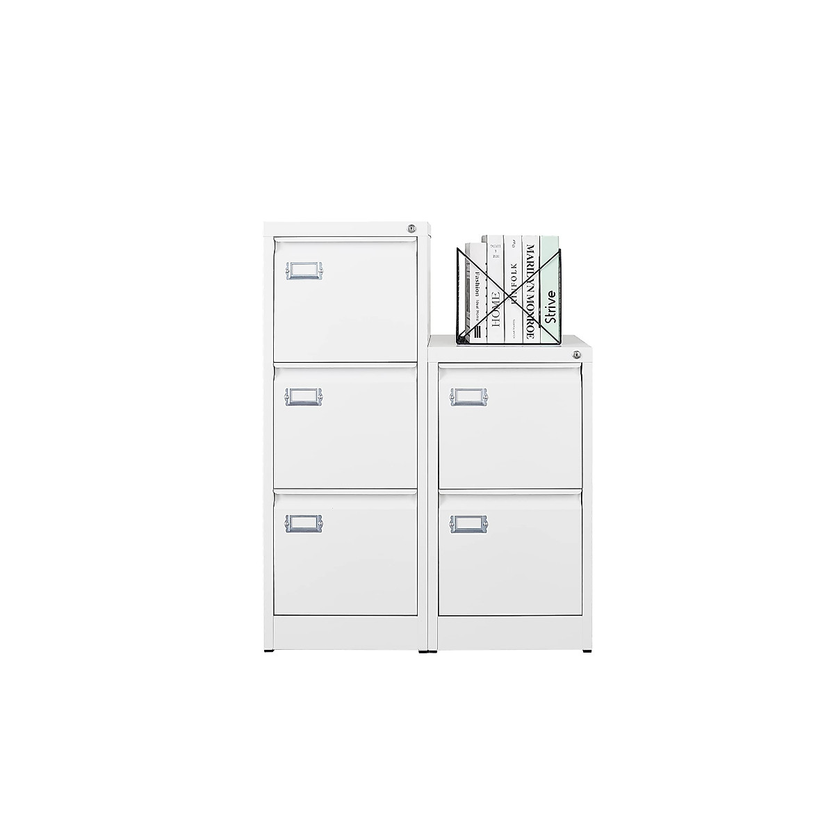 AFAIF 2 Drawer File Cabinet with Lock, Cabinets for Home Office,18/'' Deep Vertical Metal White Office Storage Organizer Letter/Legal / A4 F4 Size, and Folders, 2 Drawer-white