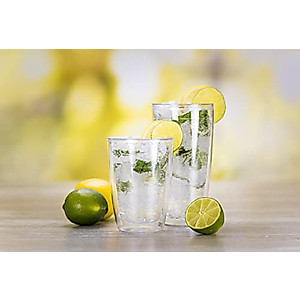 Boston Warehouse Insulated Plastic Tumblers, 24-Ounce, Set of 4, Clear Collection