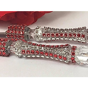 Mis Quince Anos Sweet 15 Birthday Cake Knife and Server Set Red Rhinestones