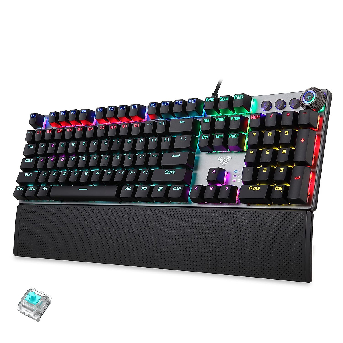 AULA Gaming Keyboard and Mouse Combo, F2088 Wired Mechanical Keyboard Black + SC100 Wireless Mouse Black + Mouse Pad, LED Keyboard Mouse Set
