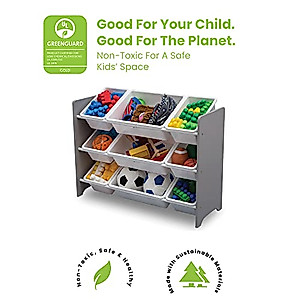 Delta Children MySize 9 Bin Plastic Toy Organizer - Greenguard Gold Certified, Grey