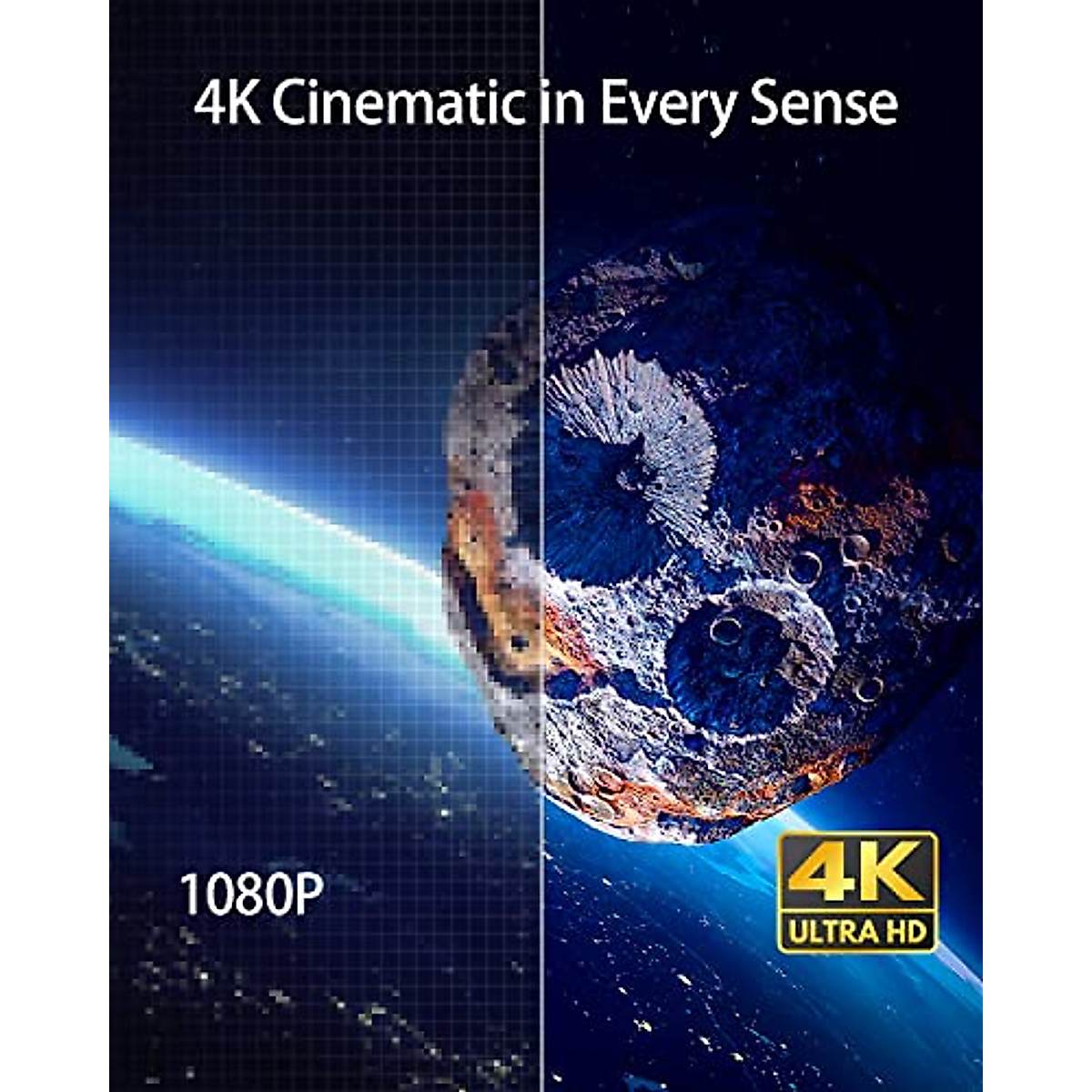 CASIRIS A6 Ultra Short Throw Projector, 2200 ANSI Lumen 4K UHD Laser TV with Android TV, HDR10 120" Projection, 107% BT.2020, Projector with WiFi and Bluetooth for Home Theater