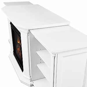 Real Flame 7930E-W Entertainment Valmont Electric Fireplace in White, Large