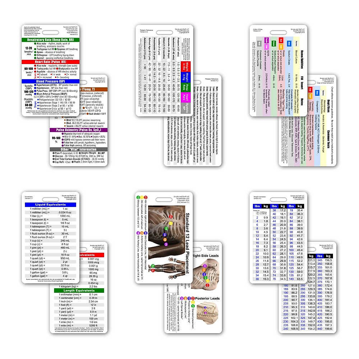 Mini CNA/MA/Tech Vertical Badge Card Set - 6 Cards