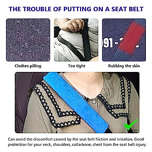 Kewucn Car Seat Belt Pads, 2 Pake Soft Comfort Seat Belt Shoulder Strap Covers Harness Pad to Protect Your Neck and Shoulder, Universal Vehicle Interior Accessories for Most Cars (Blue)