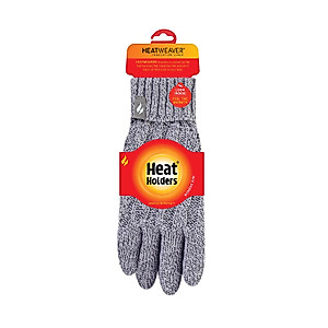 HEAT HOLDERS Women's Standard Pair of Gloves, Black, Small/Medium