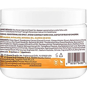 Palmer's Cocoa Butter & Biotin Length Retention Deep Conditioner, Strengthen, Nourish and Restore Elasticity and Shine, Suitable for All Curly Hair Patterns 12 Ounce