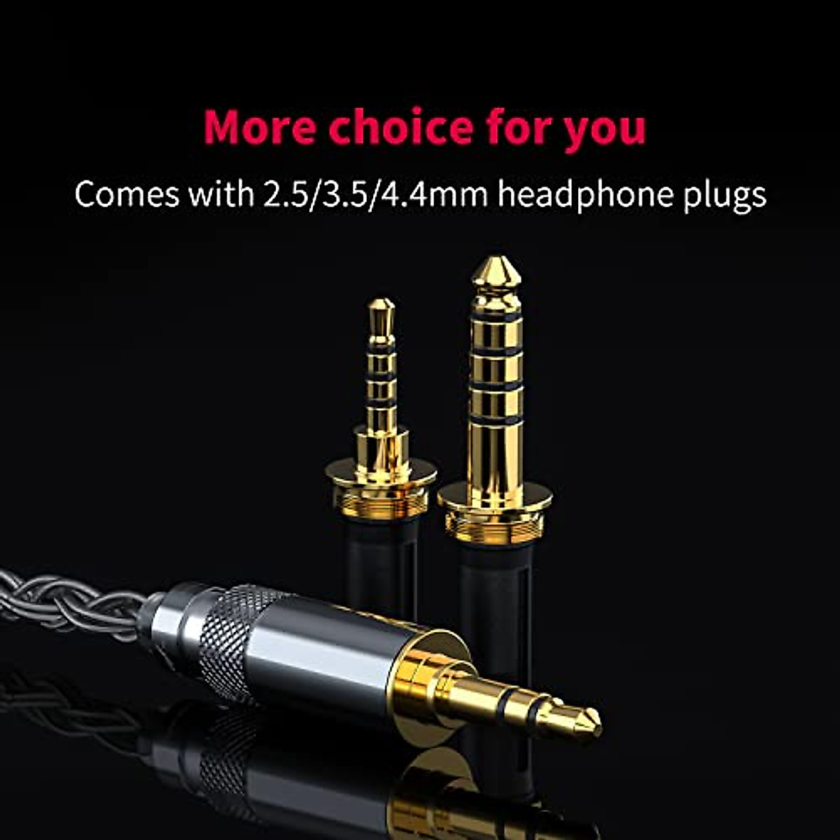 FiiO LC-RDPro Headphone Cable Upgrade 3.9FT High Resolution MMCX Comes with 2.5/3.5/4.4mm Swappable Plugs