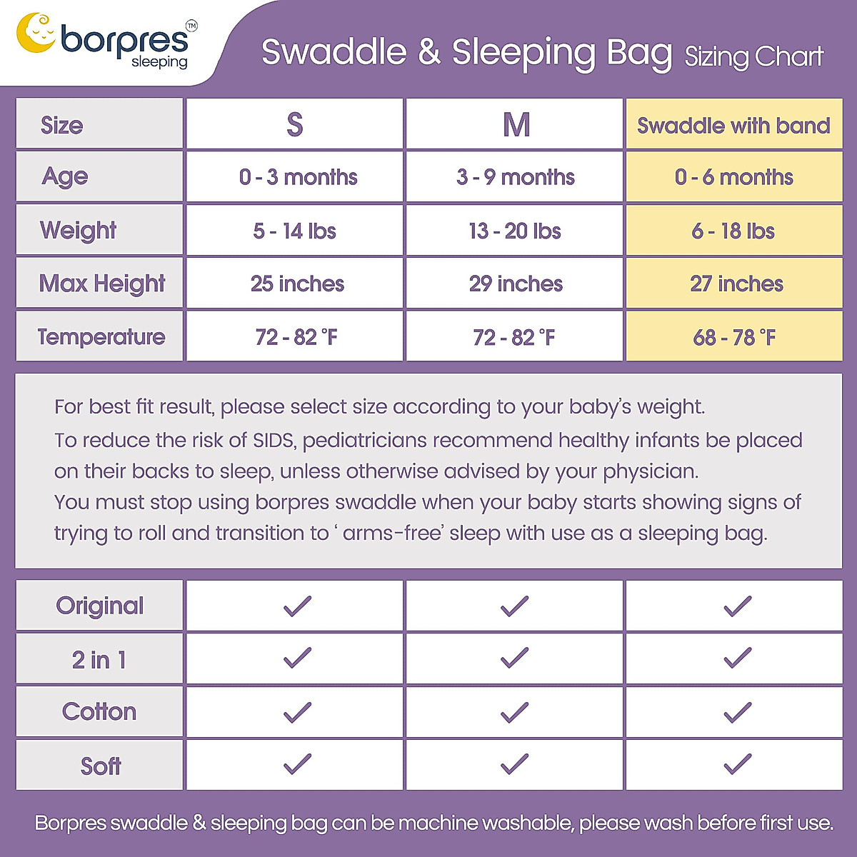 BORPRES Baby Swaddle,Infant and Newborn（Baby） Swaddle with 2 in 1 Transitional System,Ultra Breathable and Snuggly Sleeping Bag,Enhanced Comfort and Improved Sleep,3-9 Months,Hemp Gray