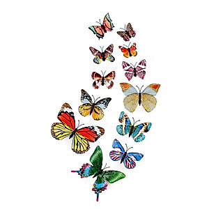 12PCS 3D Luminous Fridge Magnets Butterfly in Dark Magnetic Home Room Decor DIY Wall Decoration