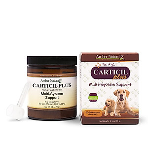 Amber NaturalZ Carticil Plus Herbal Supplement for Dogs | Multi System Support is a Blend for Digestive, Respiratory, and Cardiovascular Health | 60-Day Medium Dog Supply | Manufactured in The USA