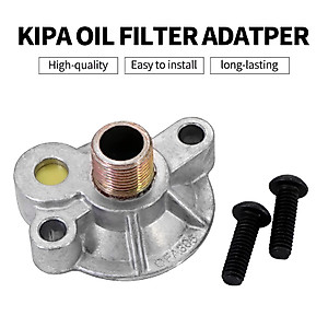 KIPA Oil Filter Adapter Replace for Small Block Chevy V8 Engines SBC BBC Spin On Bypass 305 307 327 350 400 396 402 427 454# 3952301