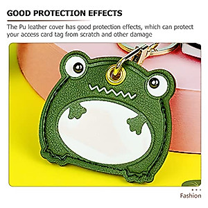 Generic Frog Keychain Frog Keychain Compatible for AirTag Keychain:Leather Tracker Cover Cute Cartoon Frog Shaped Air-Tag Holder Anti-Lost Tracker Shell for Women Key Fob Keychain Key Fob Keychain