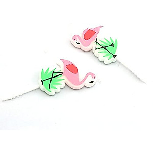 JCBIZ 5pcs Birthday Cake Candles Flamingo Pattern 25x25mm Creative Candles for Party Supplies, Cake Decoration