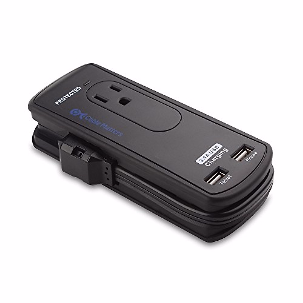 Cable Matters 2 Outlet Surge Protector Power Strip with USB Dual Port 3.4 Amp Charging