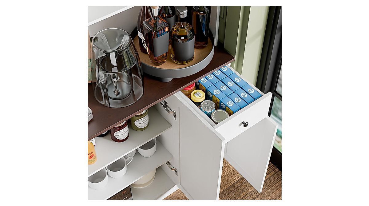 Cozy Castle Tall Kitchen Pantry: Modern Storage Cabinet