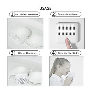 WASHWOW 3.0 Mini Portable Ster1l1z1ng Washing Machine, 0.23lb Small Washer for Underwear, Socks, Light Clothes, Babies and Women in Business Trip, Camping, Apartments, College Rooms, RV’s, Travel