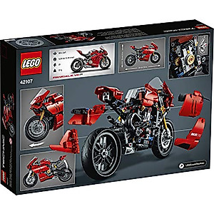 LEGO Technic Ducati Panigale V4 R Motorcycle 42107 Building Set - Collectible Superbike Display Model Kit with Gearbox and Working Suspension, Fun for Adults, and Motorcycle Enthusiasts