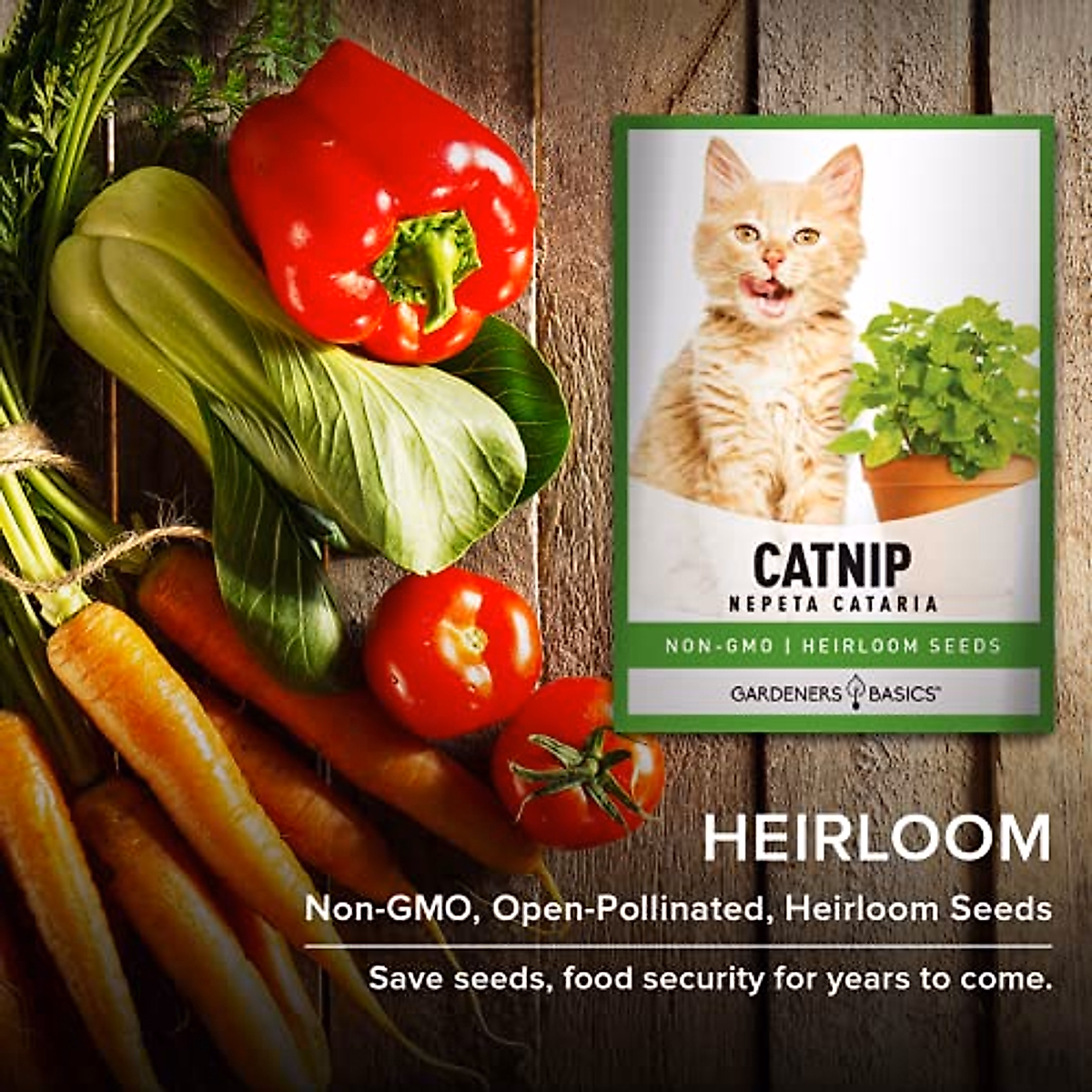 Gardeners Basics Catnip Seeds for Planting is A Heirloom, Non-GMO Herb Variety- Nepeta Cataria Herb Seeds Great for Indoor and Outdoor Gardening and Cats