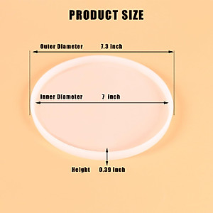 2pcs 7 Inch Resin Tray Molds, Round Rolling Tray Molds, Big Flat Round Coaster Resin Epoxy Silicone Board Molds for DIY Crafts