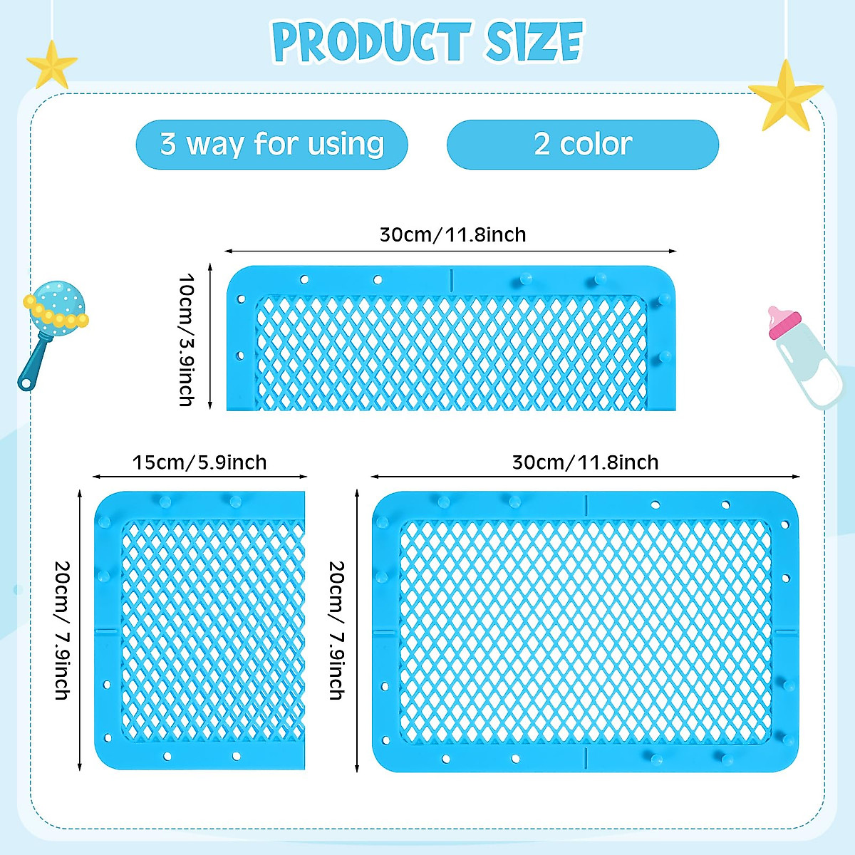 Maxcheck Silicone Dishwasher Bag Large Baby Bottles Dishwasher Bag Silicone Dishwasher Bag for Small Items Bottle Nipples Breast Pump Accessories Pacifier Toy Parts(Blue, Green)