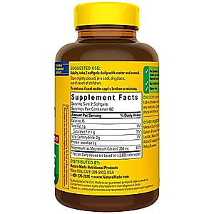 Nature Made Magnesium Citrate 250 mg per serving, Dietary Supplement for Muscle, Nerve, Bone and Heart Support, 120 Softgels, 60 Day Supply