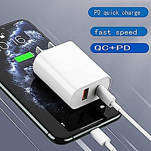 [3-Pack] USB C Fast Wall Charger Block, 20W Dual Port QC+PD 3.0 Power Adapter, Fast Charging Plug Box Brick Cube for iPhone11/12/13/14/Pro Max, XS/XR/X, iPad Pro, AirPods Pro, Samsung Galaxy and More