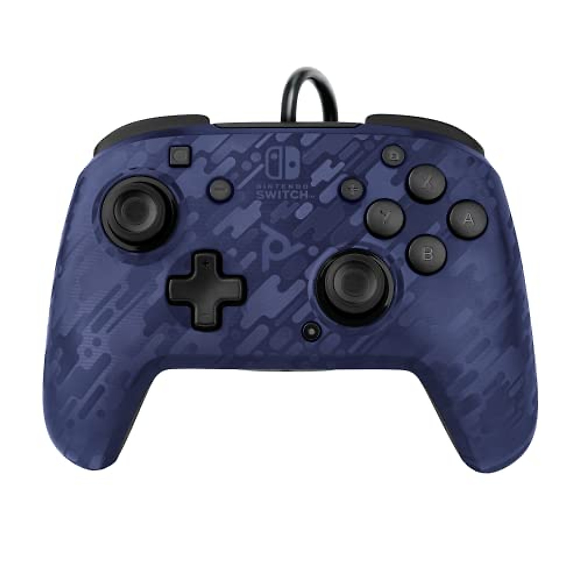 PDP Gaming Faceoff Deluxe+ Wired Switch Pro Controller - Officially Licensed by Nintendo - Customizable gamepad buttons, sticks, triggers, and paddles - Ergonomic Controllers - Blue Camo / Camouflage