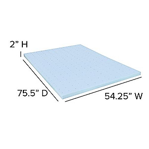 EMMA + OLIVER 2" Cool Gel Infused Cooling Memory Foam Mattress Topper - Full
