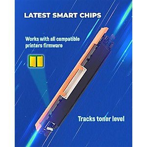 126A Toner Cartridges 4-Pack Replacement for HP 126A CE310A CE311A CE312A CE313A Toner Laserjet Pro CP1025 CP1025nw,Pro 100 Color MFP M175nw M275 M275NW Printer Ink (Black, Cyan, Magenta, Yellow)