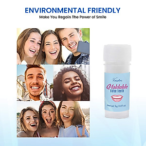 Teeth Repair Kit, Temporary Teeth replacement kit, Moldable False Teeth, Thermal Fitting Beads for Snap On Instant and Confident Smile, with Mouth Mirror, Mouth Tweezer, Dental Probe