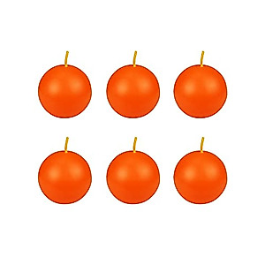 Zest Candle 6-Piece Ball Candles, 3-Inch, Orange