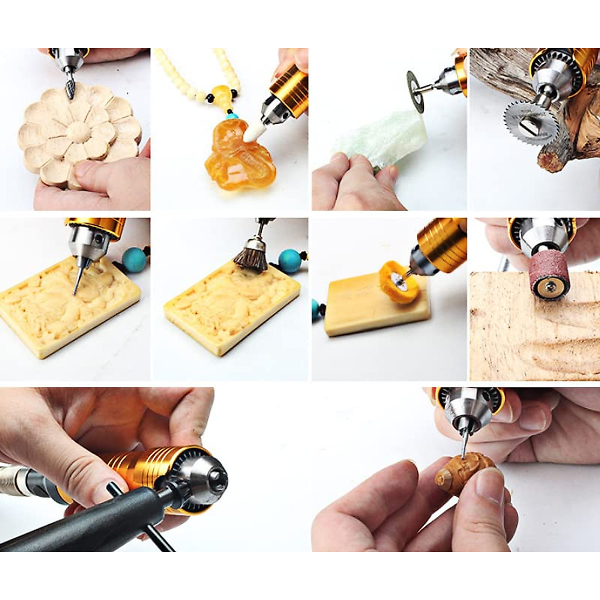 VOTOER 1200W Flex Shaft Grinder Rotary Tool Electric Hanging Carver, Forward and Reverse Rotation, Metalworking Jewelry Repair Kit, Foot Pedal Control, Metal Flexible Shaft, with Spare Inner Shaft