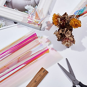 CRASPIRE Holographic Vinyl Orange Permanent Vinyl Roll 12" Craft Adhesive Vinyl Sheets for DIY Cup Wedding Party Birthday Car Decal Decor Sticker